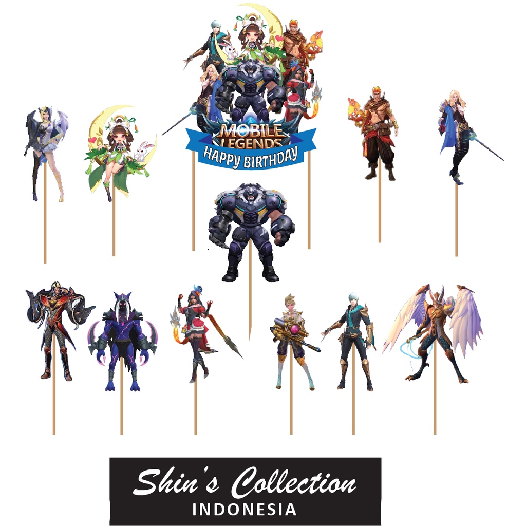 Jual Cake topper Mobile Legend seri set isi 12 pcs | Shopee Indonesia