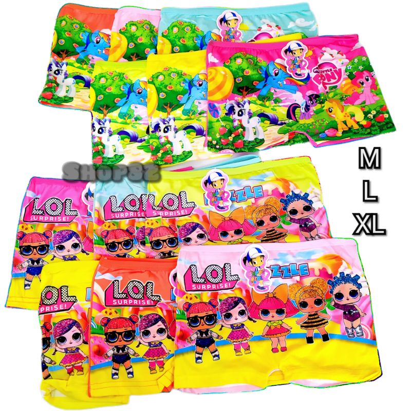 Jual 3pc Cd celana dalam Boxer anak cewek perempuan M L XL hapy jumbo ...
