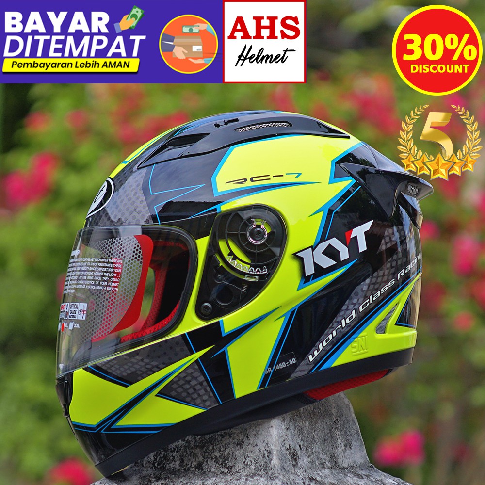 Jual Helm Kyt Full Face Rc7 Motif Kyt Seri 16 Yellow Black Gold ...