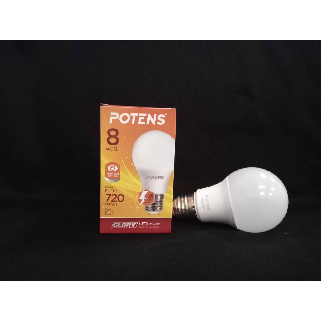 Jual LAMPU LED POTENS PAG-8W Potens Lampu LED A-Bulb 6500K Bohlam 8 ...