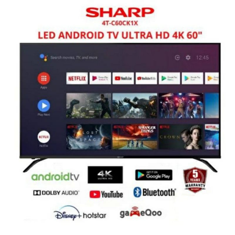 Jual SHARP LED TV 4T-C60CK1X SMART ANDROID 4K ULTRA HDR 60 INCH ...