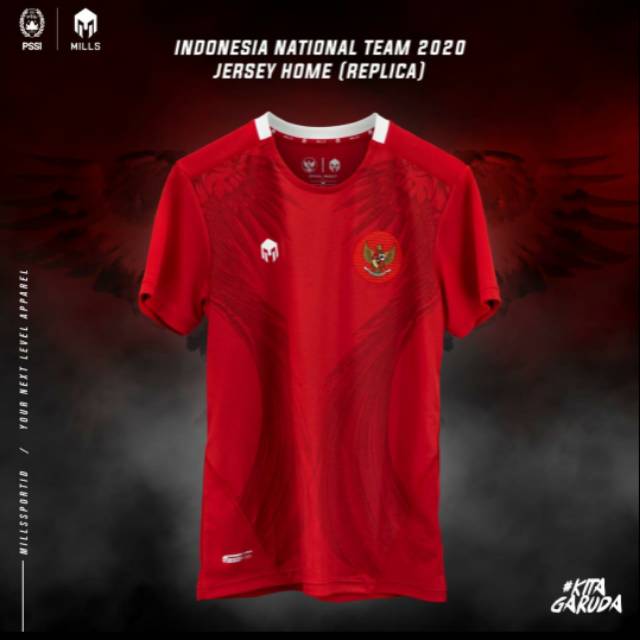Jual Jersey Mills Timnas Indonesia Home Replica Version 1014GR | Shopee ...