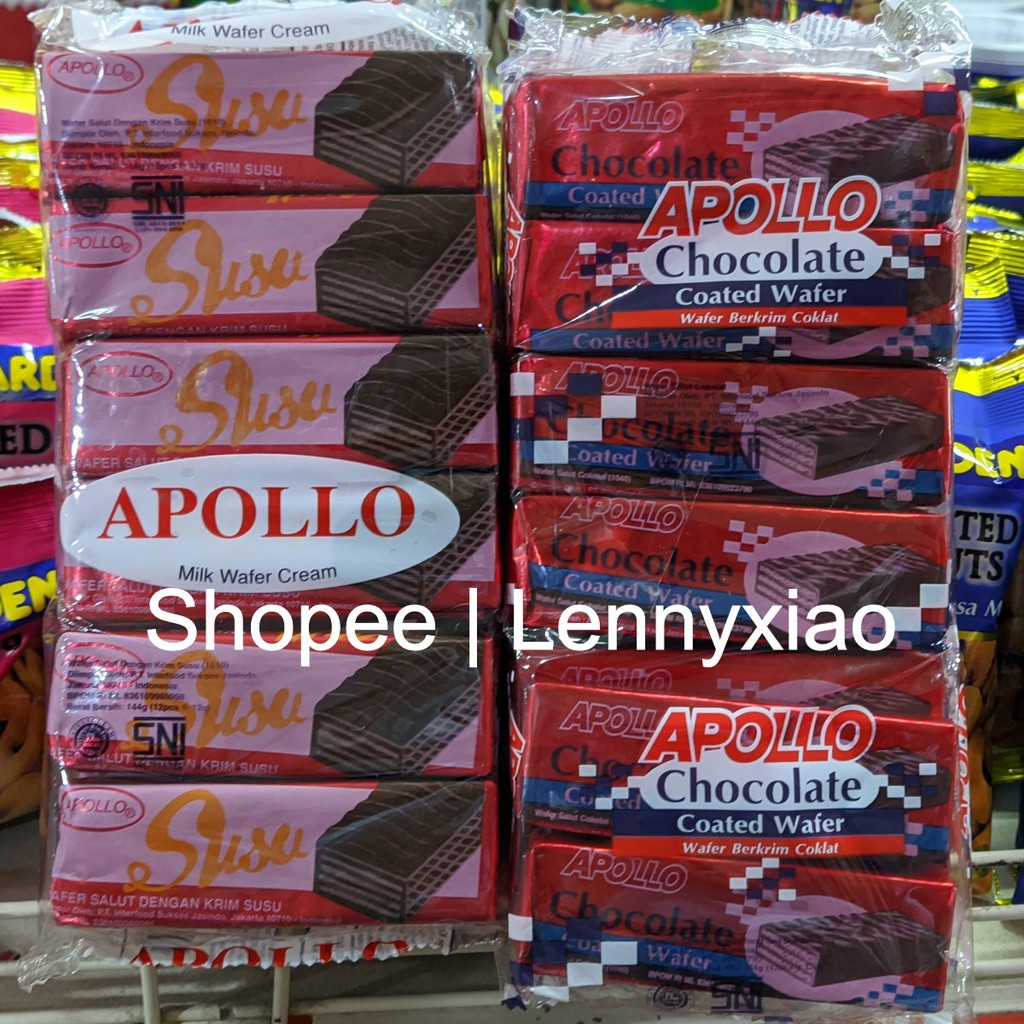 Jual Apollo Apolo LOVIN Wafer Biskuit Susu Krim - Chocolate Coklat 2 ...