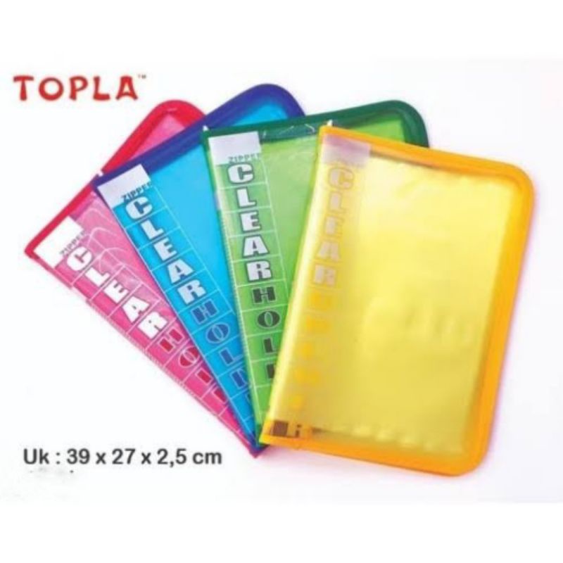 Jual TOPLA 555 ZIPPER FILE CLEAR HOLDER DOCUMENT KEEPER MAP RESLETING ...