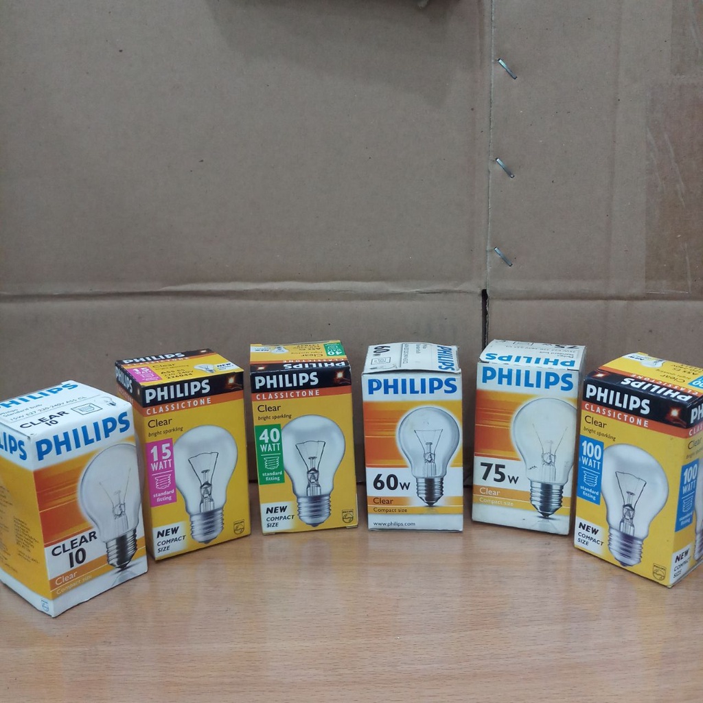 Jual Lampu Bolham Pijar Philips - 100 W / 75 W / 60 W / 40 W / 15 W ...