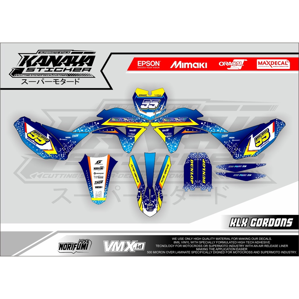 Jual DECAL KLX GORDON / STIKER DECAL GORDON FULL BODY KOMBINASI WARNA ...