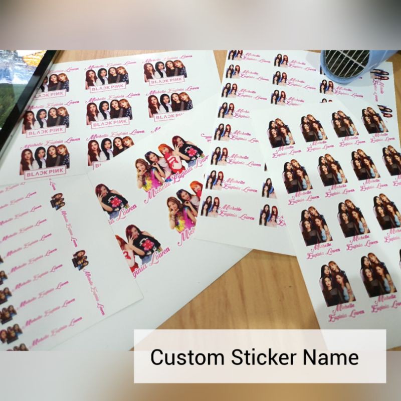 Jual jasa cetak sticker nama , Custom Sticker Nama (Blackpink) 1 set ...