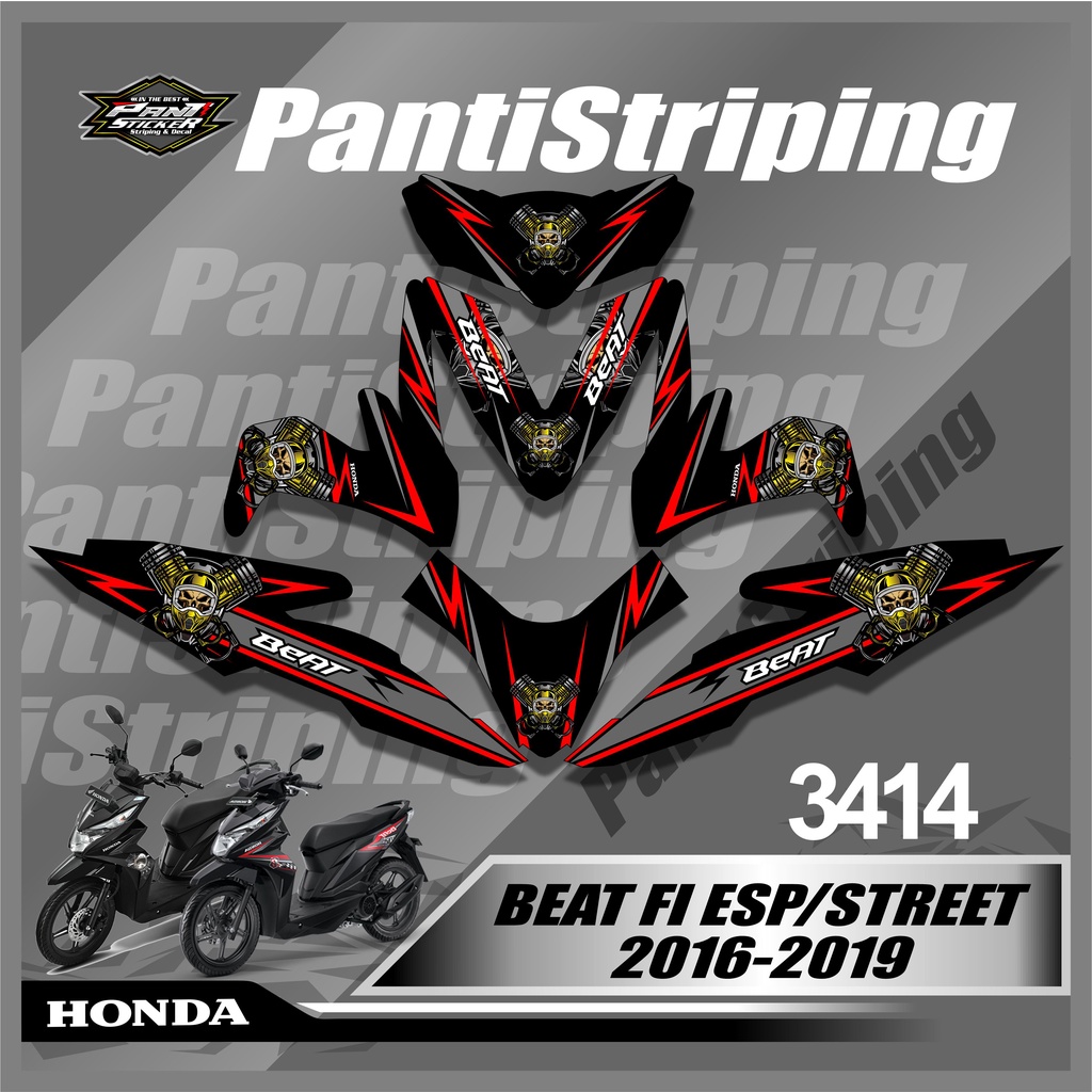 Jual 3414 Decal Costum Honda Beat Fi,Esp/Street 2016-2019 Fullbody ...