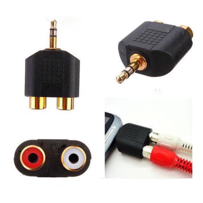 Jual Jack 3.5mm to RCA Converter Stereo splitter Y Cabang Audio Adapter ...