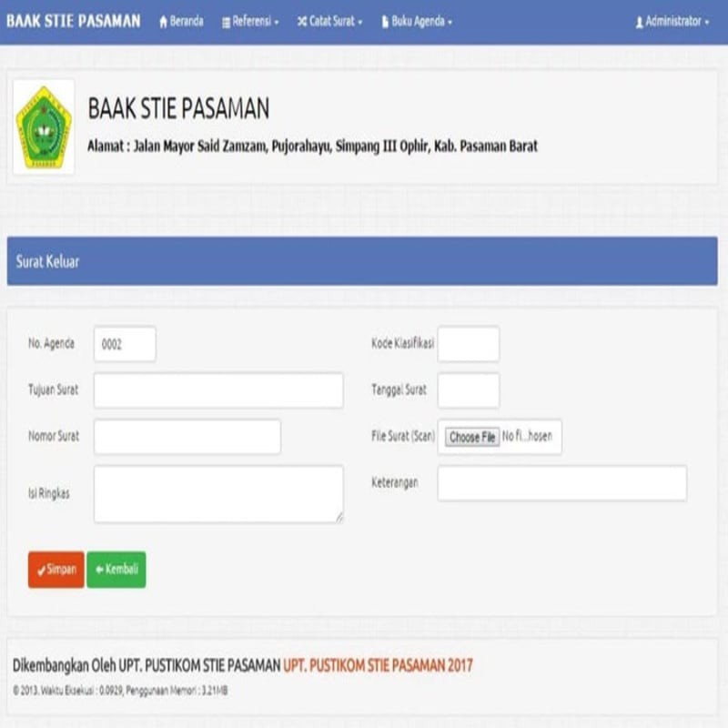 Jual Sistem Informasi Manajemen Surat Menyurat BAAK Kampus | Shopee Indonesia