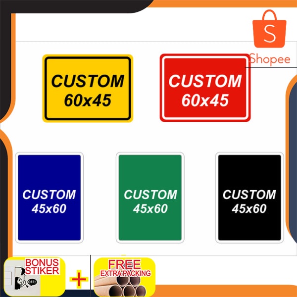 Jual Promo Rambu Custom Ukuran 45cm x 60cm Plat Alumunium + Sticker ...