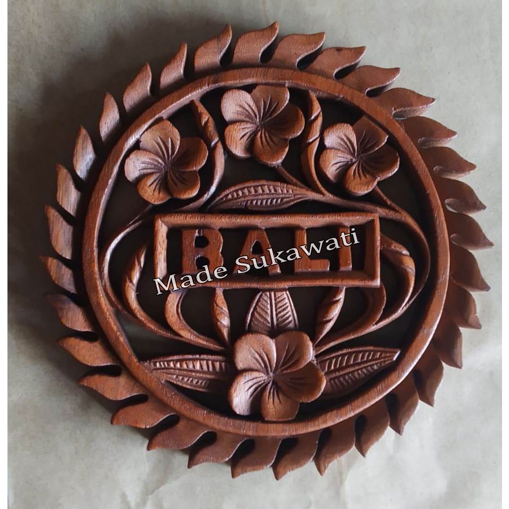 Jual Kerajinan panil kayu 20cm Hiasan dekorasi dinding ukiran bali ...