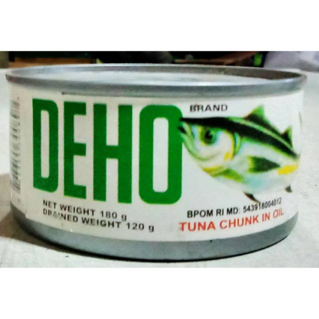 Jual DEHO Ikan Tuna Dalam Minyak 180 gr II Tuna Chunk In Oil | Shopee ...
