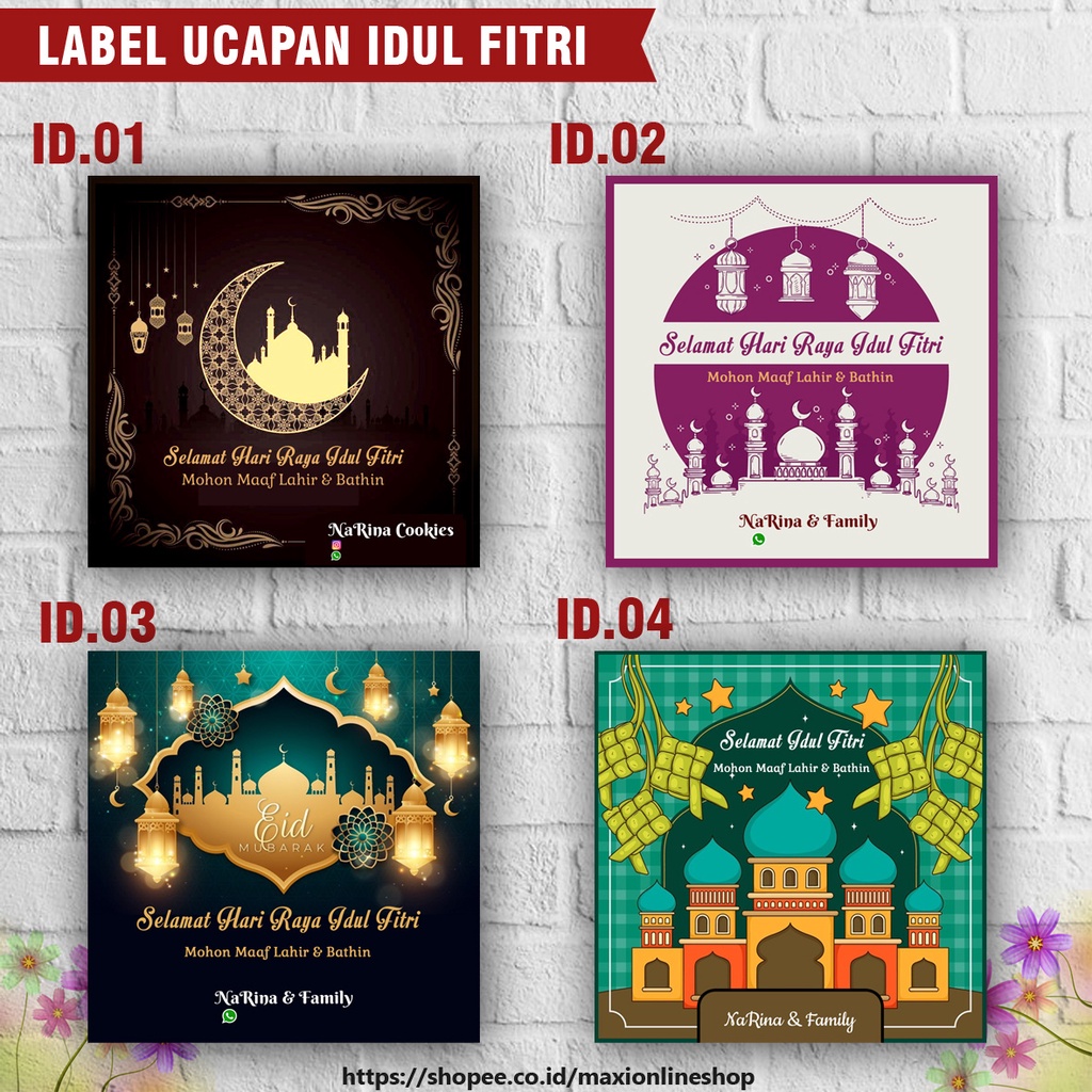 Jual Stiker Toples | Stiker Lebaran Idul Fitri | Sticker Bulat | Stiker ...