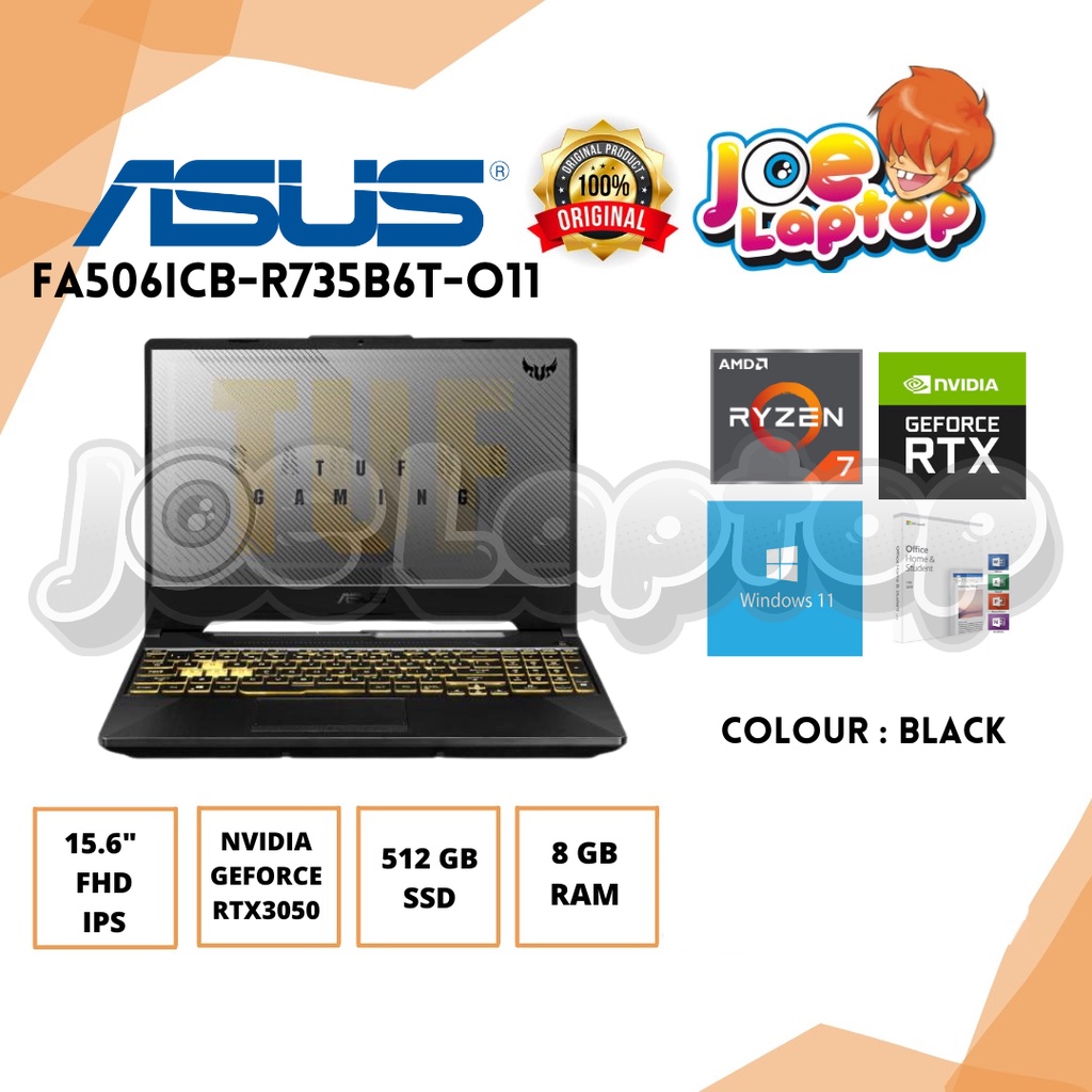 Jual Asus FA506ICB-R735B6T-O11 Black Ryzen 7 4800H Win11 | Shopee Indonesia