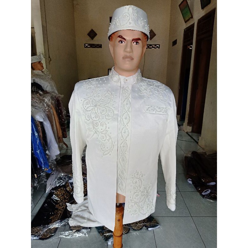 Jual Beskap Mulsim Asraf/ putih BW / jasnikah/ jaspengantin | Shopee ...