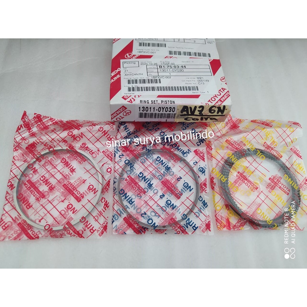 Jual RING SET RING PISTON CALYA 13011-0Y030 STD ORIGINAL TOYOTA ...