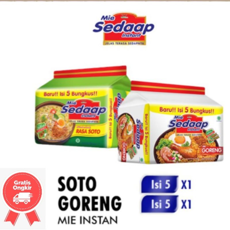 Jual Mie Sedaap Mie Instan Goreng Pack Isi 5 pcs | Shopee Indonesia