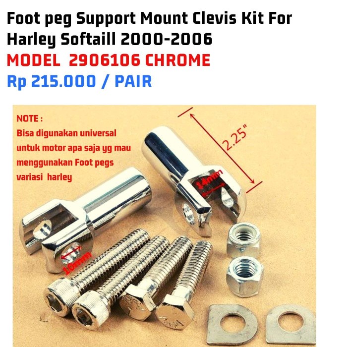 Jual Foot Peg Support Mount Clevis For Harley Softail Model 2906106 ...