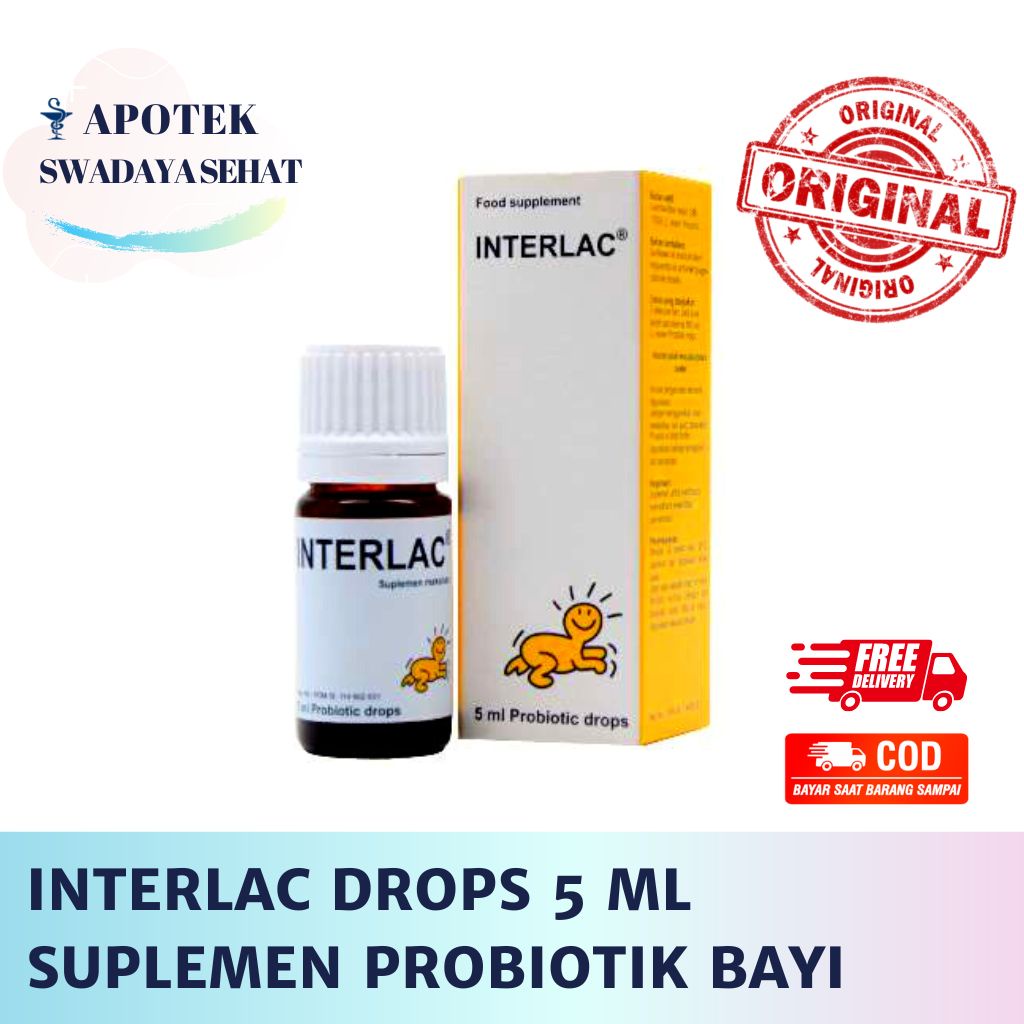 Jual INTERLAC DROPS 5 ML - Interlak Suplemen Probiotik Pencernaan Bayi ...