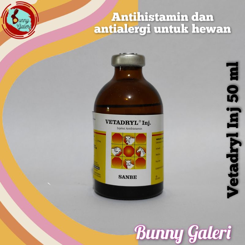 Jual VETADRYL INJ 50 ml Antihistamin dan antialergi untuk hewan ...