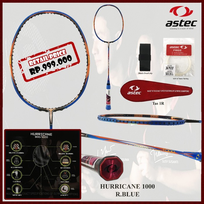 Jual Astec Hurricane 1000 Raket Badminton Original | Shopee Indonesia