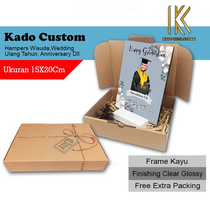Jual Custom Wood Printing Hadiah Kado Wisuda Graduation Wedding ...