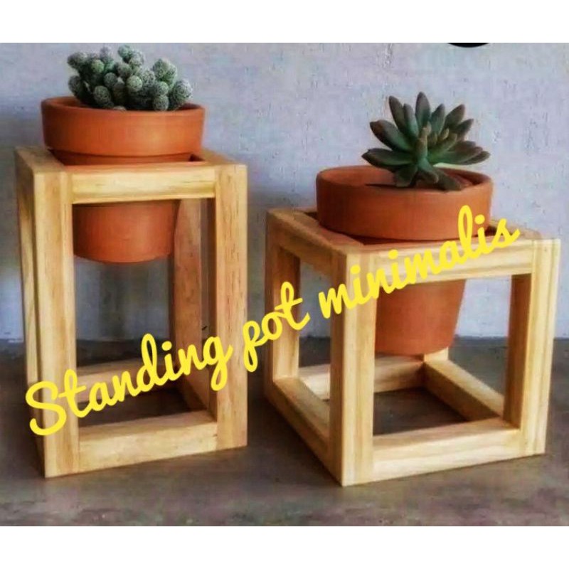 Jual standing pot kayu minimalis | Shopee Indonesia