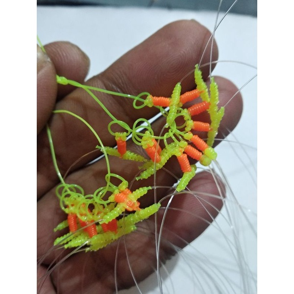 Jual tali rangkaian kail mancing cabang 2/3/4 isi=5pcs spesial indukan ...