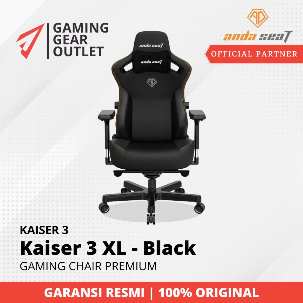 Jual AndaSeat Kaiser 3 XL Series Premium Kursi Gaming Chair - Black | Shopee Indonesia