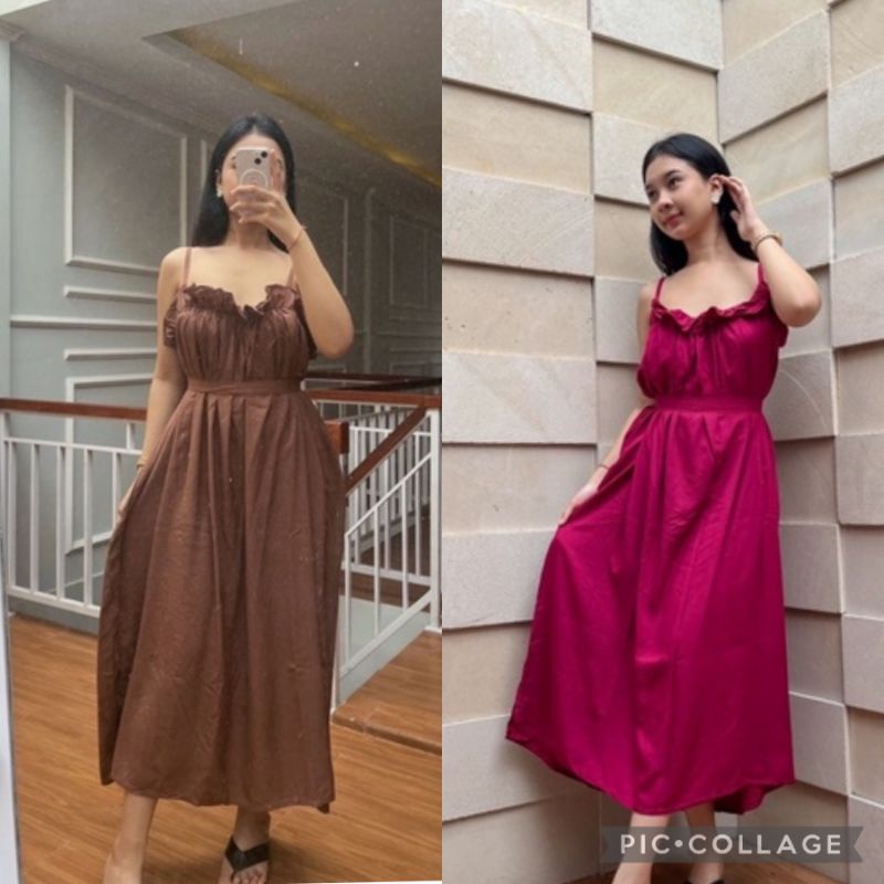 Jual CASUAL TALITA DRESS | BASIC DRESS TALI 1 FREE BELT FIT JUMBO ...