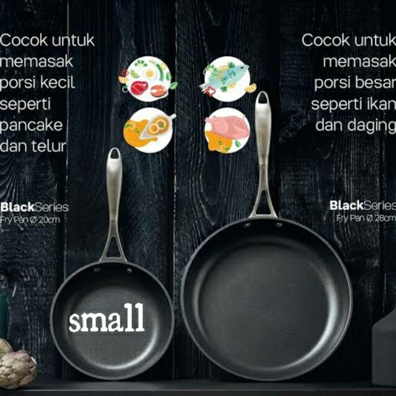 Jual black series fry pan small ukuran diameter 20cm | Shopee Indonesia