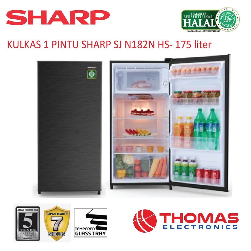 Jual Kulkas 1 Pintu SHARP SJ N 182 N HS Kulkas Satu Pintu Kapasitas 166 ...