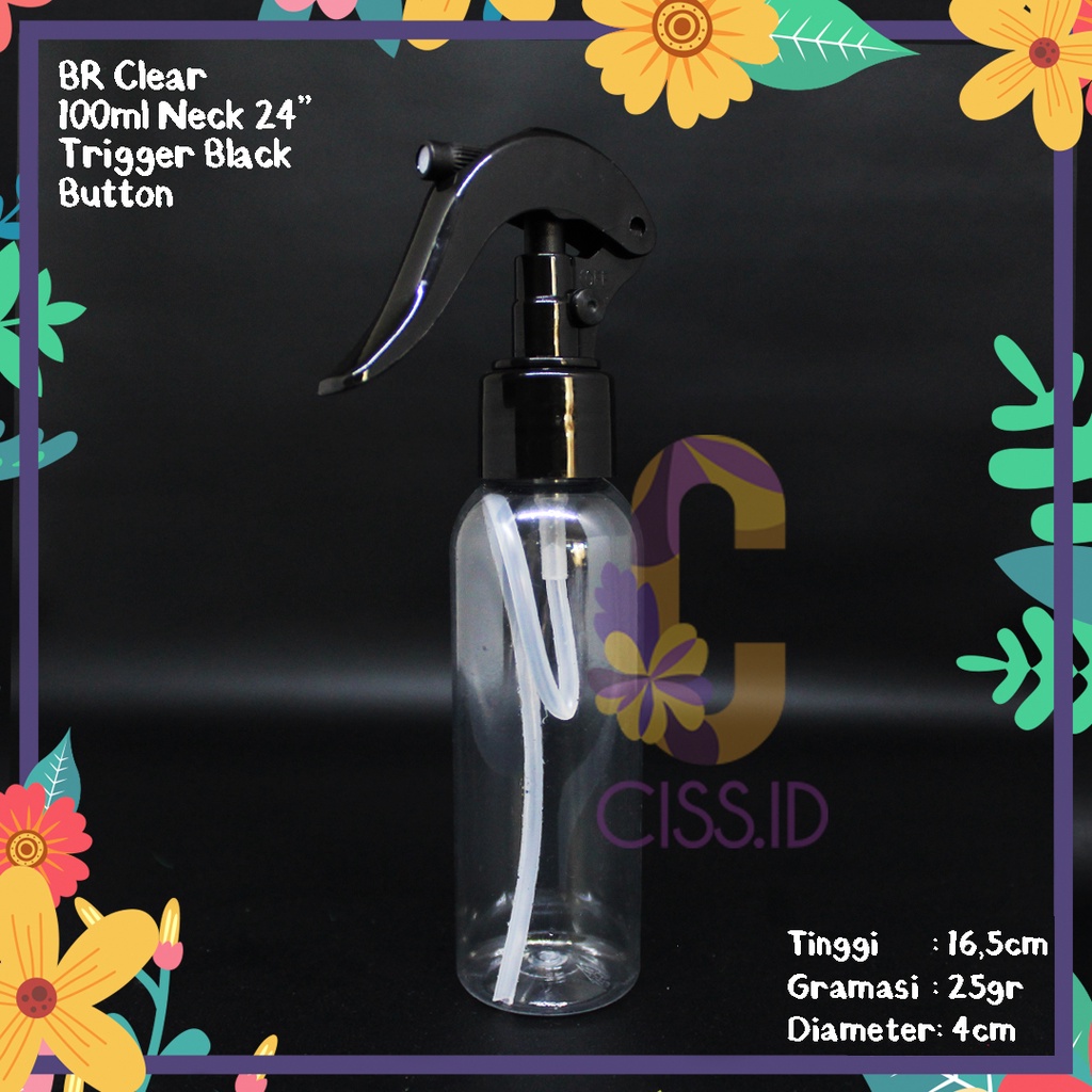 Jual BOTOL PLASTIK BR 100ML CLEAR TUTUP TRIGGER BEBEK HITAM KEMASAN ...