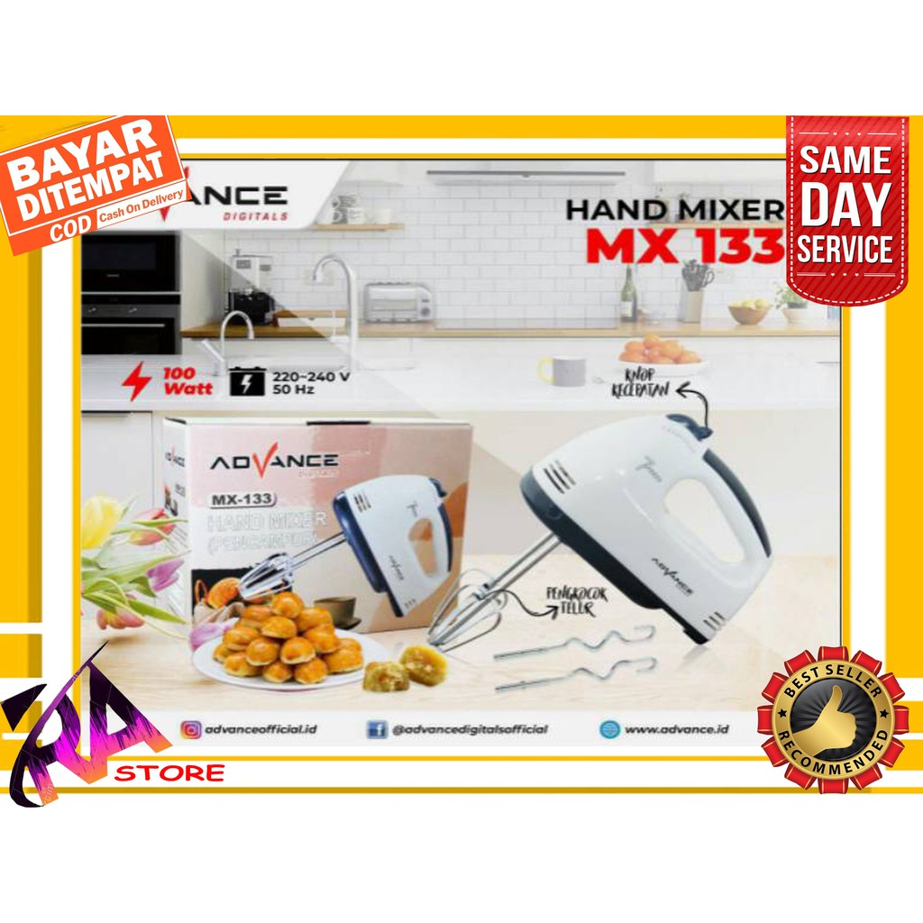 Jual Hand Mixer Advance Mx-133 Dengan 7 kecepatan / Mixer pengaduk ...
