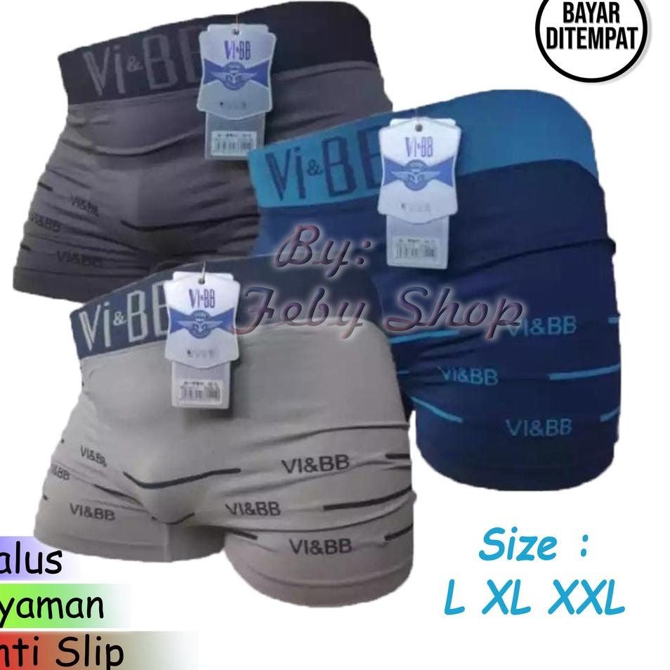 Jual [CODE CU22] VIBB Celana Dalam Boxer Pria Anti Slip Tanpa Jahitan ...