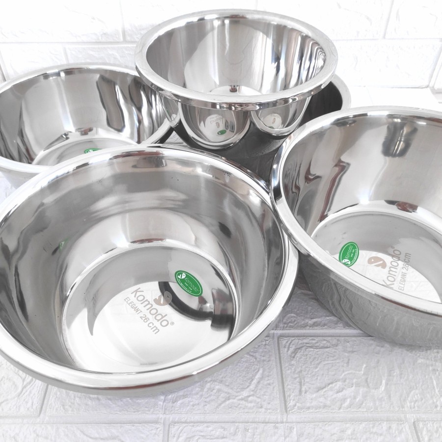 Jual Baskom Korea Stainless Komodo TEBAL Mangkok Aduk Mixing Bowl Adonan Sup | Shopee Indonesia