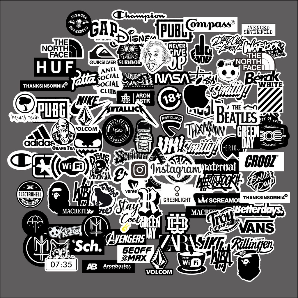 Jual Stiker brand paket isi 20 pcs distro sticker Case phone decal ...