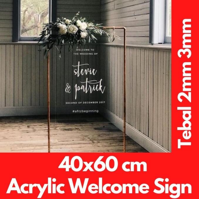 Jual Helnan_Store | Akrilik 40X60 Welcome Sign Papan Akrilik Wedding ...