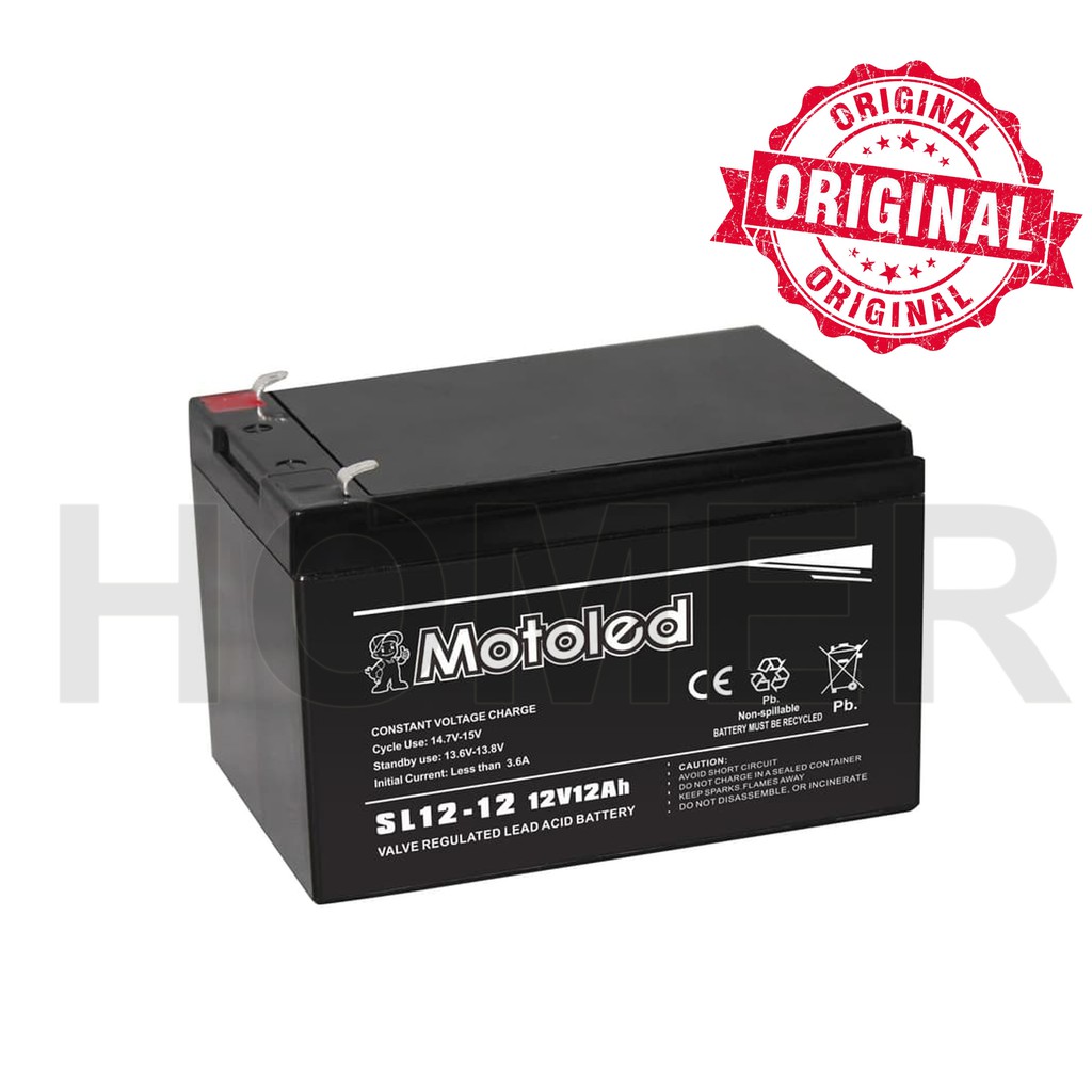 Jual Aki motor aki Kering Baterai Motoled SL 12v 12Ah / 12 v 12 Ah VRLA ...