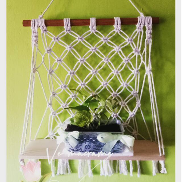 Jual Kerajinan macrame|| Macrame wall hanging || Macrame gantung ...