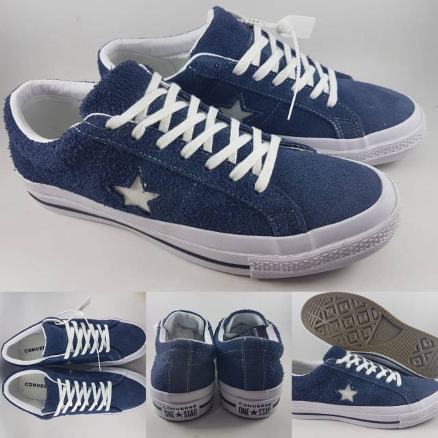 Jual Sepatu Kets Converse Chuck Taylor One Star Suede Dark Blue Navy ...