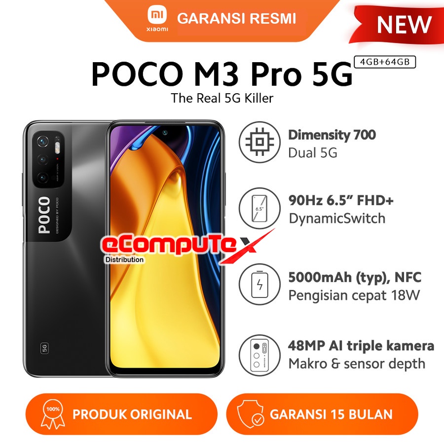 Jual HANDPHONE XIAOMI POCO M3 PRO 5G 4/64 BLACK / XI AOMI POCOPHONE M 3 ...