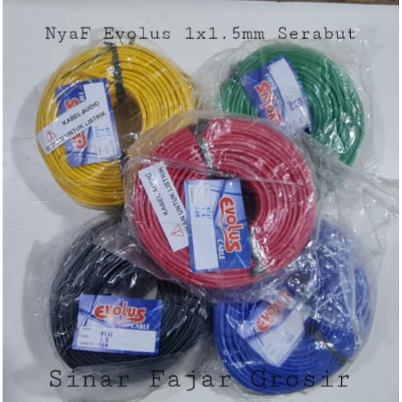 Jual Kabel Nyaf 1.5mm Evolus Panjang 50 Meter Kabel Tunggal Serabut | Shopee Indonesia