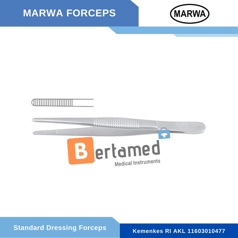 Jual MARWA Pinset Anatomi 18 cm / Pinset Bedah / Thumb Dressing Forcep ...