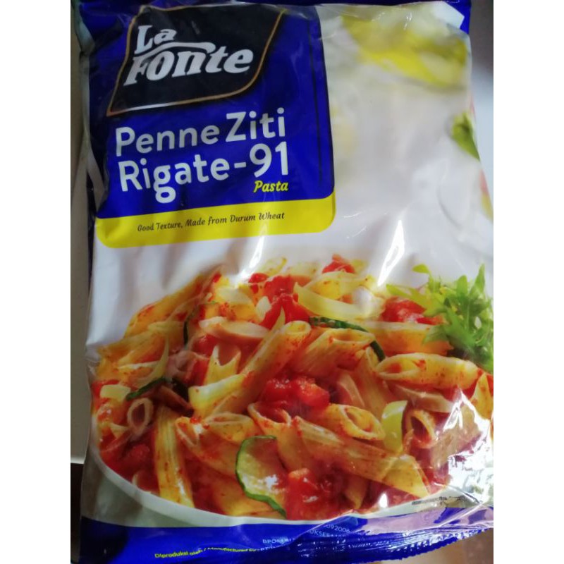 Jual la fonte penne ziti rigate lafonte pasta penne 450g | Shopee Indonesia