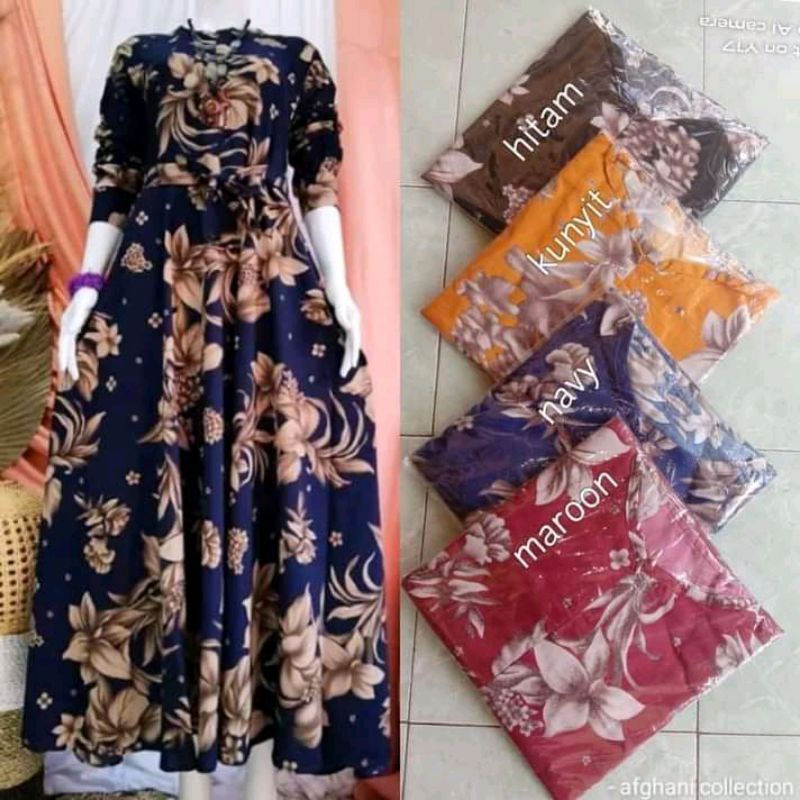 Jual Gamis Maxy Monalisa Motif Bunga Sepatu Busui // Gamis Katun Motif Monalisa Jumbo | Shopee ...