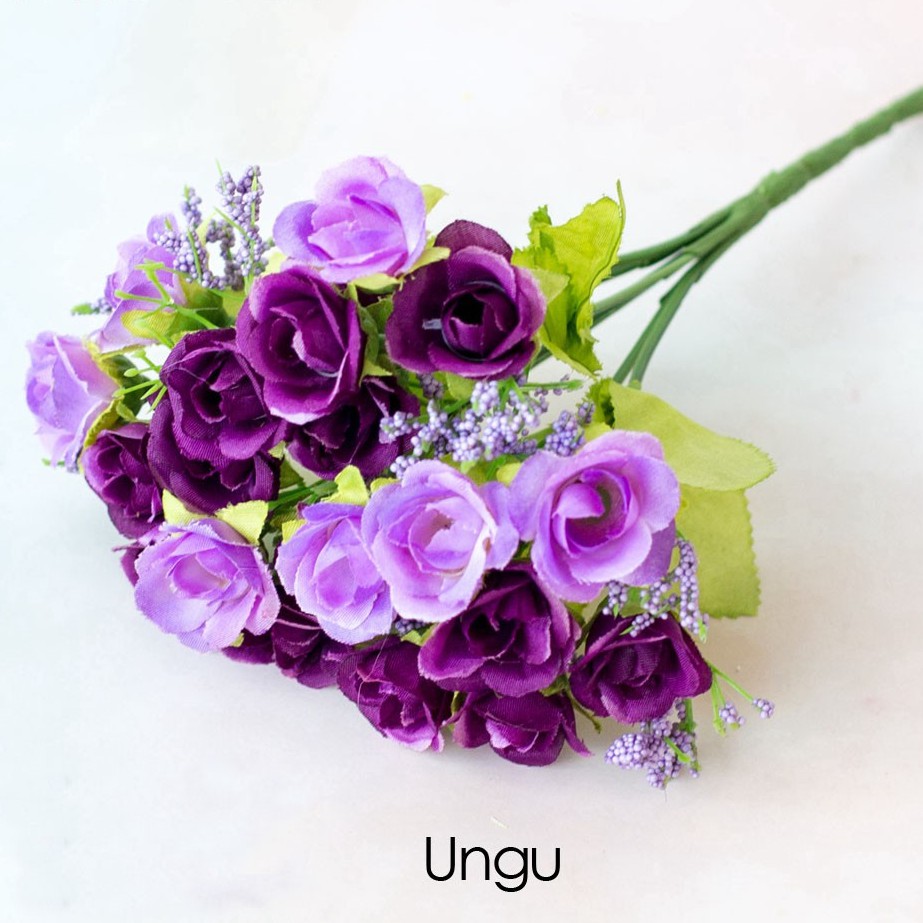 Jual Bunga Mawar Mini Artificial Tanpa Pot Tanaman Hias Plastik Tangkai ...