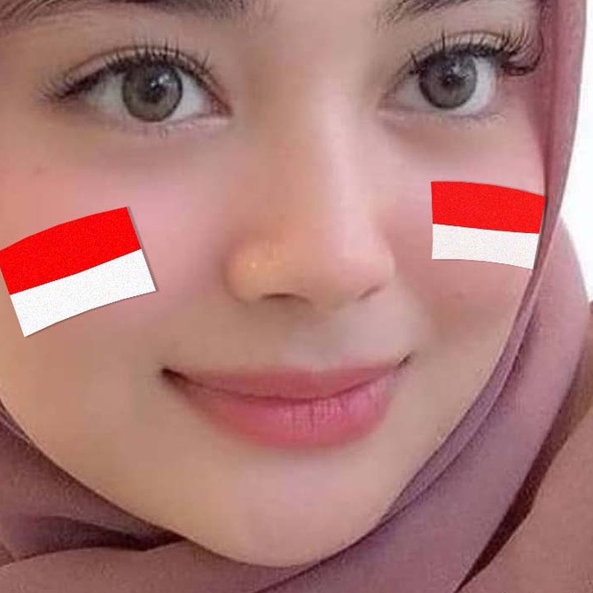Jual sticker pipi bendera merah putih / sticker muka I LOVE INDONESIA ...