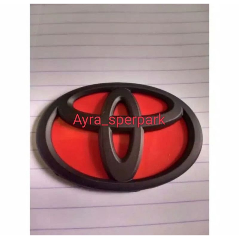 Jual emblem logo stir toyota hitam doff begron merah | Shopee Indonesia